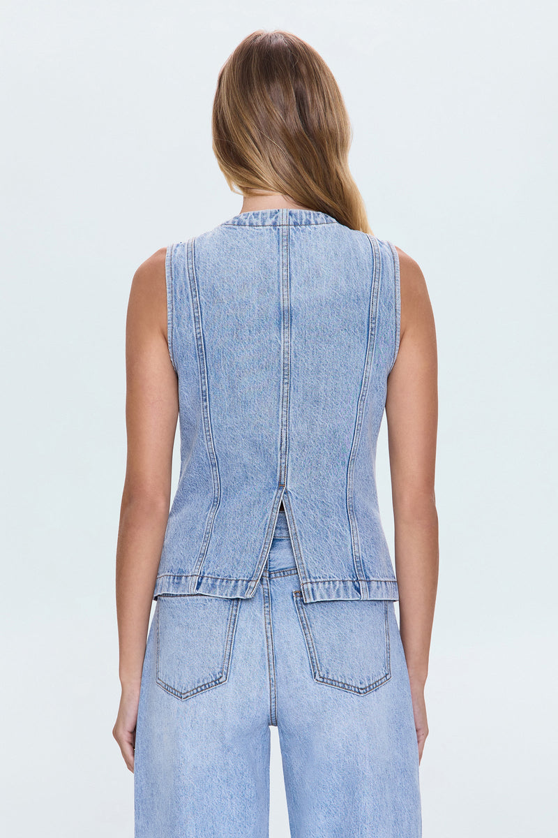 Gia Fitted Collarless Vest – Mackenzie & Me