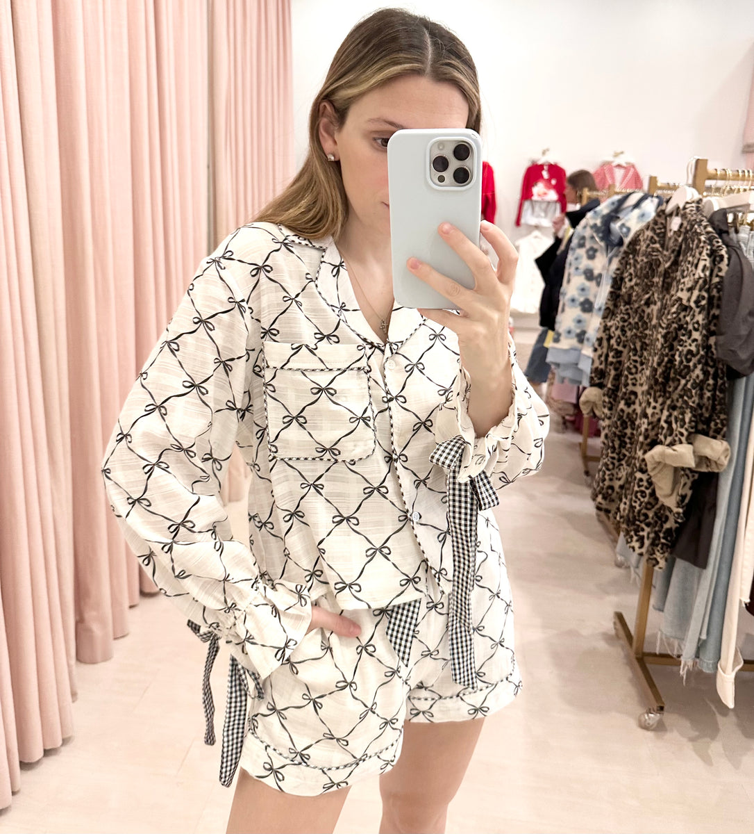 Cotton Bow Print PJ Short Set – Mackenzie & Me